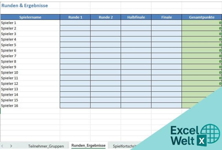 Dart Turnier Spielplan Excel Kostenlose Vorlage