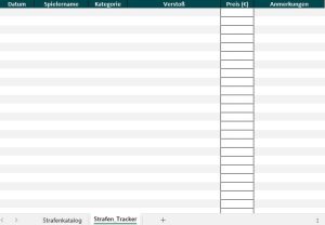 Strafenkatalog Fußball Vorlage Einfach & Anwenden