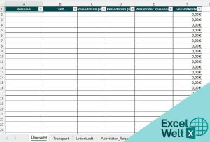 Tourenplanung Excel Vorlage Kostenlos