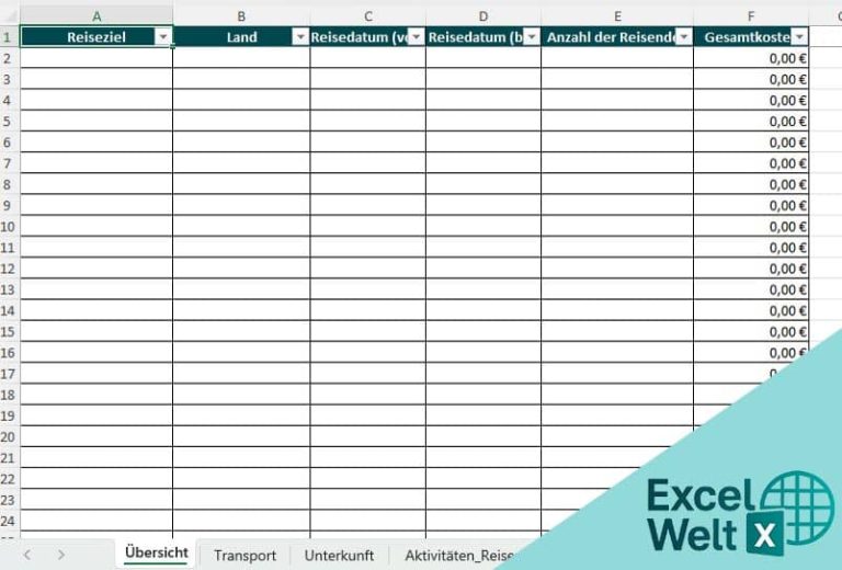 Tourenplanung Excel Vorlage Kostenlos