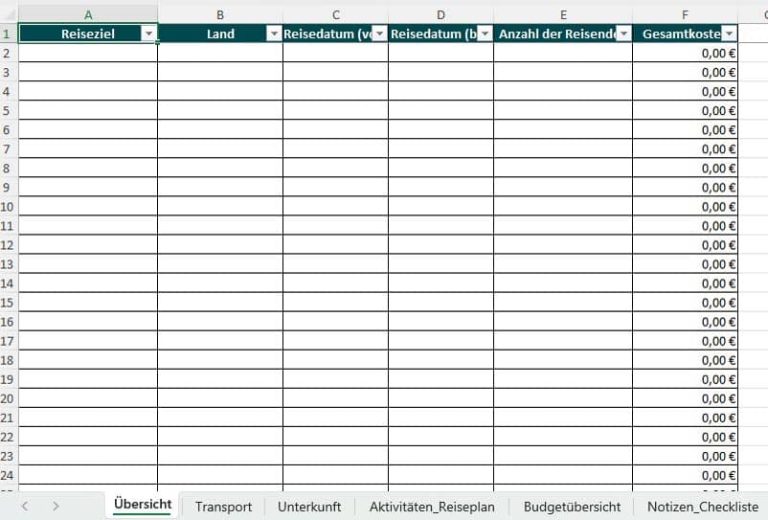 Tourenplanung Excel Vorlage Kostenlos