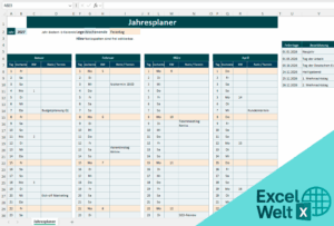 9 kostenlose Jahresplaner für Excel Vorlagen & Anleitung
